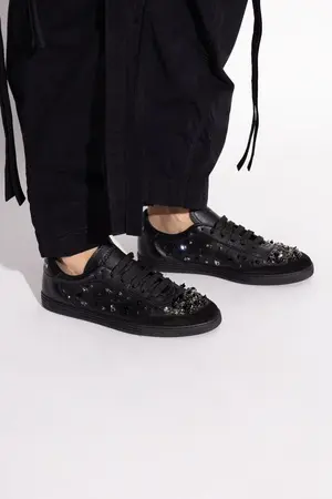Dolce & Gabbana Embellished Round Toe Lace-up Sneakers - Black