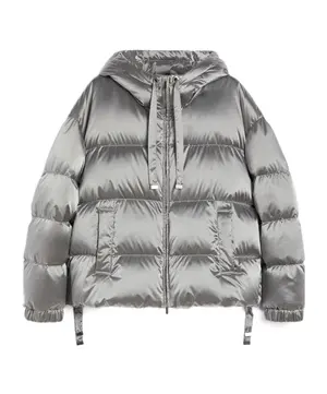 Max Mara Padded Satin Puffer Jacket - Medium Gray