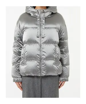 Max Mara Padded Satin Puffer Jacket - Medium Gray