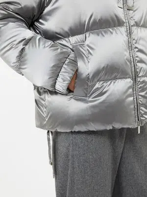 Max Mara Padded Satin Puffer Jacket - Medium Gray