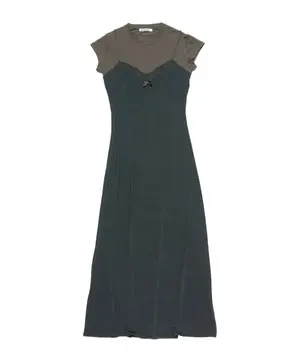 Acne Studios Layered Dress With Bow Detail - Black