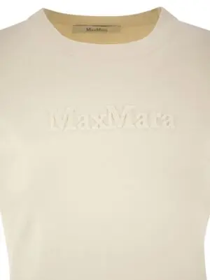 Max Mara Logo Embossed Crew Neck Long Sleeve Sweater