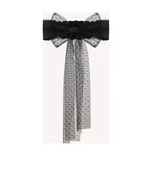 Red Valentino Polka Dot Tulle Belt - Gray