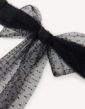 Red Valentino Polka Dot Tulle Belt - Gray