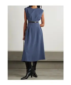 JOSEPH Pleated Midi Dress - Blue