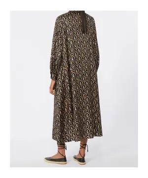 Max Mara Long Sleeve Printed Shirt Dress - Black