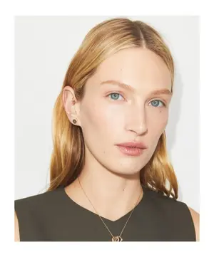 Tory Burch Crystal-embellished Logo-detail Necklace And Earrings Set - Yellow