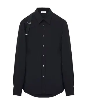 Alexander McQueen Harnes Long Sleeved Shirt - Strap Shirt With Metal Buckles. Buttons On The Front And Double Buttons On The Cuffs.