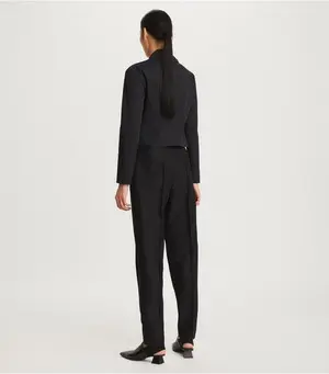 Tory Burch High-waist Tapered Tailored Trousers - Black