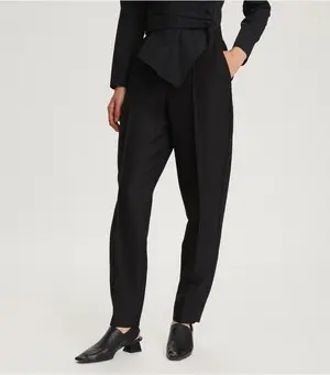 Tory Burch High-waist Tapered Tailored Trousers - Black