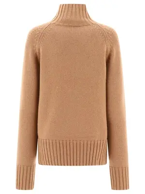 Max Mara High Neck Ribbed Knit Jumper