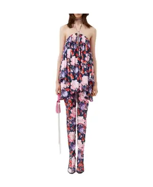 Magda Butrym Floral Print Halterneck Mini Dress