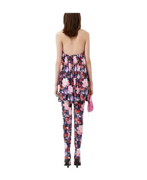 Magda Butrym Floral Print Halterneck Mini Dress