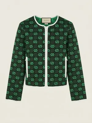 Gucci Gg Jacquard Zip Cardigan