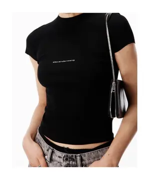 Alexander Wang Ribbed Logo T-shirt - Black