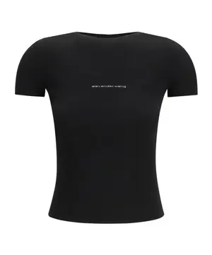Alexander Wang Logo Ribbed Knit Top - Black