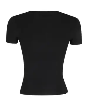 Alexander Wang Logo Ribbed Knit Top - Black