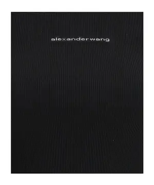 Alexander Wang Logo Ribbed Knit Top - Black