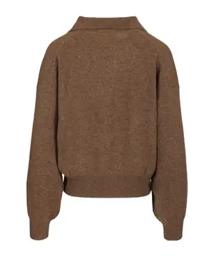 LISA YANG Katriel Polo Knitted Sweater - Brown