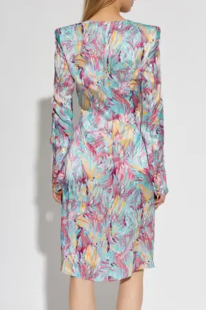 Balmain Floral Printed Long-sleeved Dress