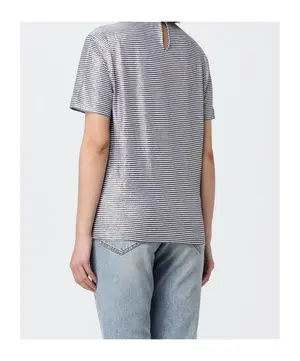 Brunello Cucinelli Striped Metallic T-shirt - Black/gray