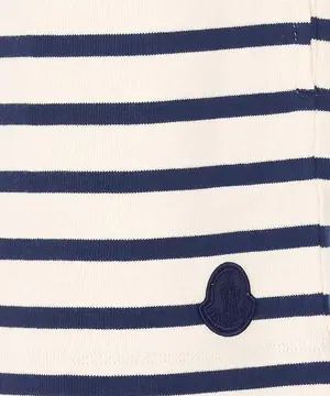 Moncler Striped Logo Patch Shorts - White/blue