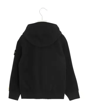 Stone Island Logo Patch Hooded Jacket - Black