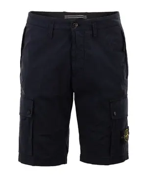 Stone Island Cargo Bermuda Shorts - Blue