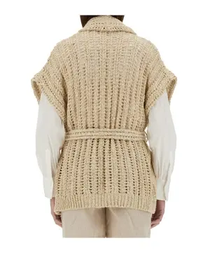 Brunello Cucinelli Shawl Collar Ribbed Knit Cardigan