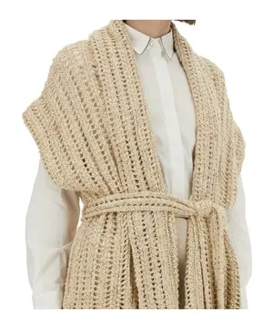 Brunello Cucinelli Shawl Collar Ribbed Knit Cardigan
