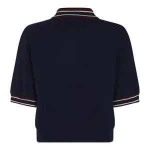 Miu Miu Logo Patch Short Sleeve Knit Polo