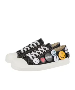 Moschino Embellished Calfskin Sneakers