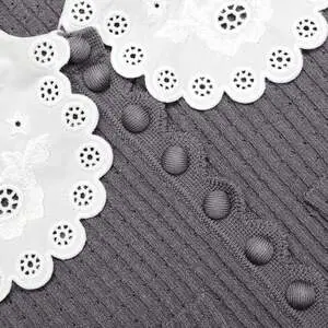 SELF-PORTRAIT Lace Collar Knitted Top