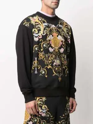 Versace Barocco Print Cotton Sweatshirt