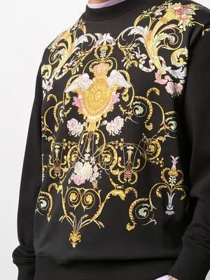Versace Barocco Print Cotton Sweatshirt