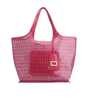 ROGER VIVIER Geometric Print Pvc Tote Bag - Pink