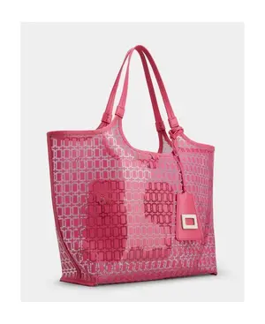 ROGER VIVIER Geometric Print Pvc Tote Bag - Pink