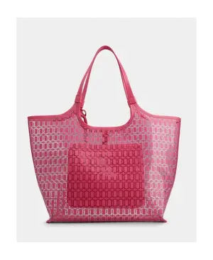 ROGER VIVIER Geometric Print Pvc Tote Bag - Pink