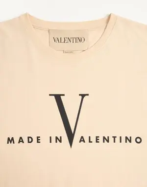 Valentino Garavani Logo Printed Crewneck T-shirt - Nude