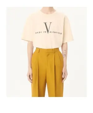 Valentino Garavani Logo Printed Crewneck T-shirt - Nude
