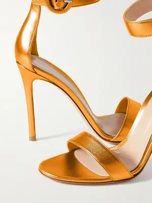GIANVITO ROSSI Metallic High-heeled Sandals - Orange
