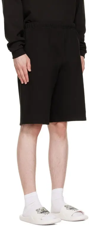 Kenzo Logo Patch Mid-rise Fleece Shorts
