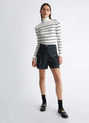 Liu Jo Plaid Pleated Shorts