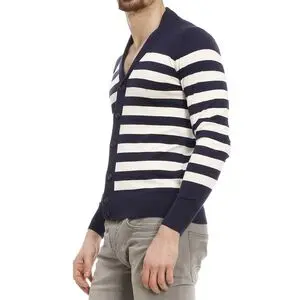Emporio Armani Striped Knitted Cardigan - Black