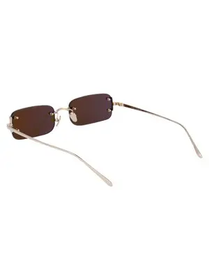 Linda Farrow Rimless Rectangle Sunglasses - Green