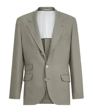 Brunello Cucinelli Hopsack Single-breasted Blazer - Gray
