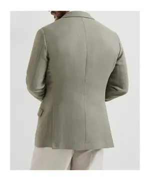 Brunello Cucinelli Hopsack Single-breasted Blazer - Gray