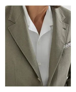 Brunello Cucinelli Hopsack Single-breasted Blazer - Gray