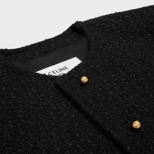 Celine Icone Jacket In Wool Natt - Black