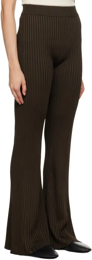 JIL SANDER Ribbed Knit Wide-leg Trousers - Black